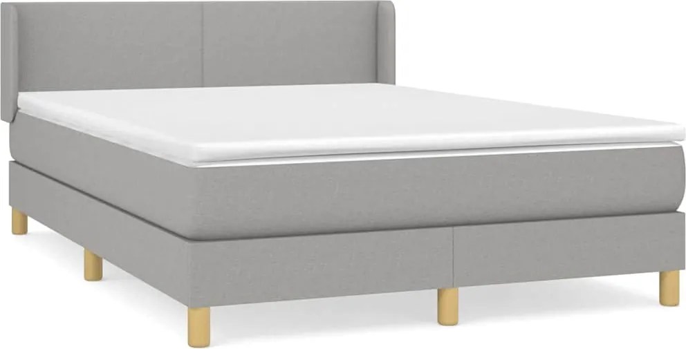 Box spring postel s matrací světle šedá 140 x 200 cm textil 3130113
