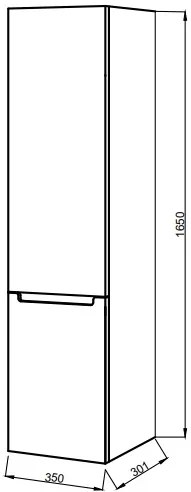 Kingsbath Eliba II 35 vysoká závěsná skříňka do koupelny Orientace: Pravá
