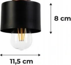 Stropní závěsné svítidlo LOFT 4x černé