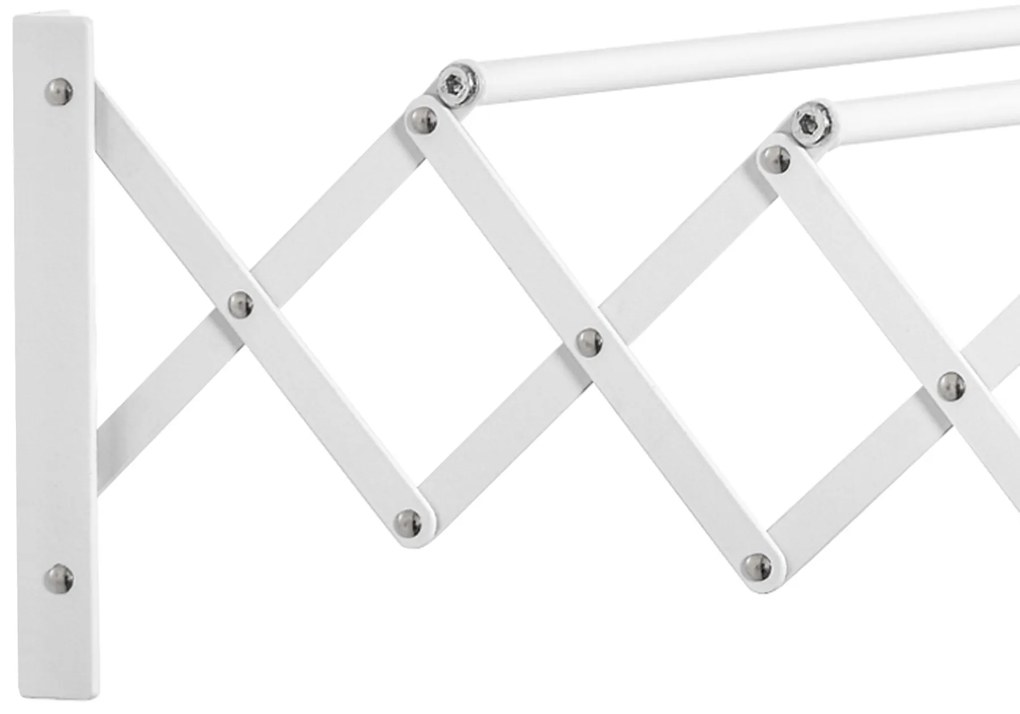 HOMCOM Nástěnný sušák na prádlo 57,5 cm prostorově úsporný kůň na prádlo pro interiér i exteriér Kov v bílé barvě 63,5 x 60 x 20 cm