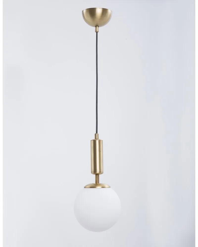 Závěsné svítidlo se skleněným stínidlem ve zlato-bílé barvě ø 15 cm Monera – Squid Lighting