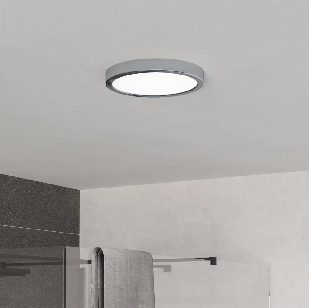 Eglo 901763 - LED Koup. strop. svít. FUEVA LED/11,5W/230V pr.21,1cm IP44 chrom
