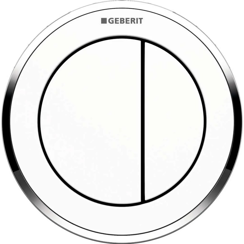 Geberit - Oddálené ovládání typ 10, pneumatické, pro 2 množství splachování, bílá/lesklý chrom 116.055.KJ.1