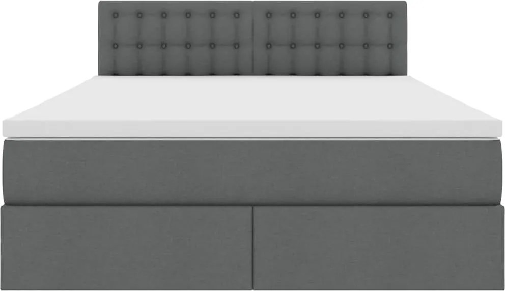 Postel s úložným prostorem a matrací Tmavě šedá 140 x 190 cm 3370633