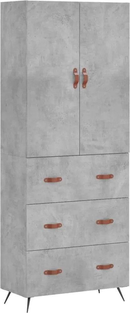 Skříň highboard betonově šedá 69,5x34x180 cm kompozitní dřevo 3195823