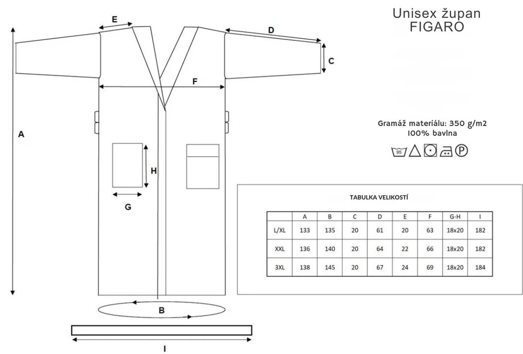 Unisex froté župan Figaro XXXL bílý