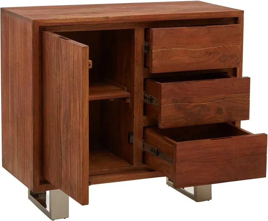Komoda z masivu akácie v tmavě přírodní barvě 92x82x40 cm Simla – Premier Housewares
