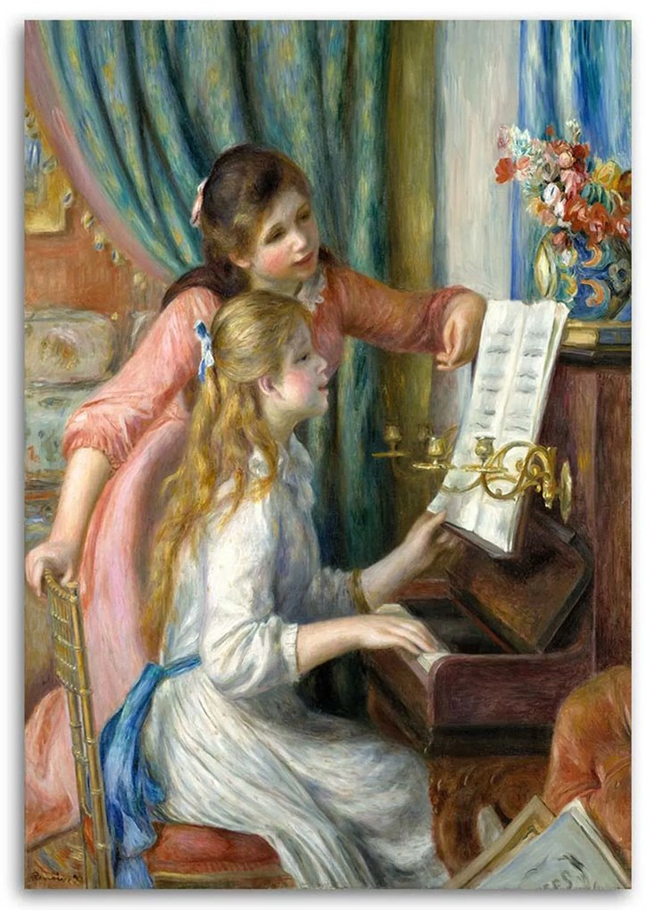 Gario Obraz na plátně Dívky u klavíru - Pierre Auguste Renoir, reprodukce Rozměry: 40 x 60 cm