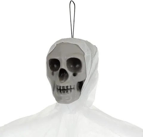 Dekorace Halloween visící kostra Ruhhy 26124, bílá