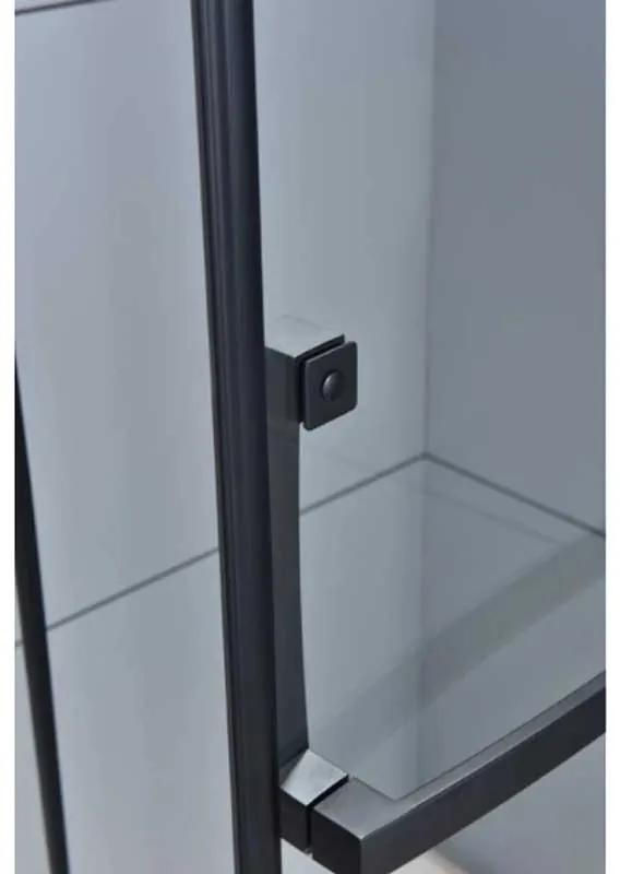 BPS-koupelny Pětiúhelníkový sprchový kout HYD-PK4026B 90x90 cm černá/transparent + vanička HYD-PSV-ST07B bílá