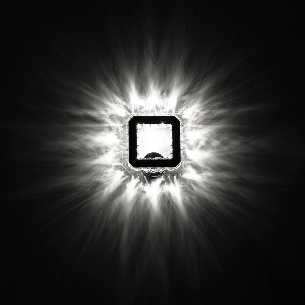 Toolight - LED křišťálové nástěnné svítidlo 10W, teplé světlo, APP415-W, chromová, OSW-65013