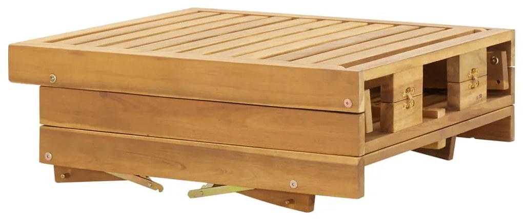 Skládací lehátko s polštářem masivní akáciové dřevo - Default Title
