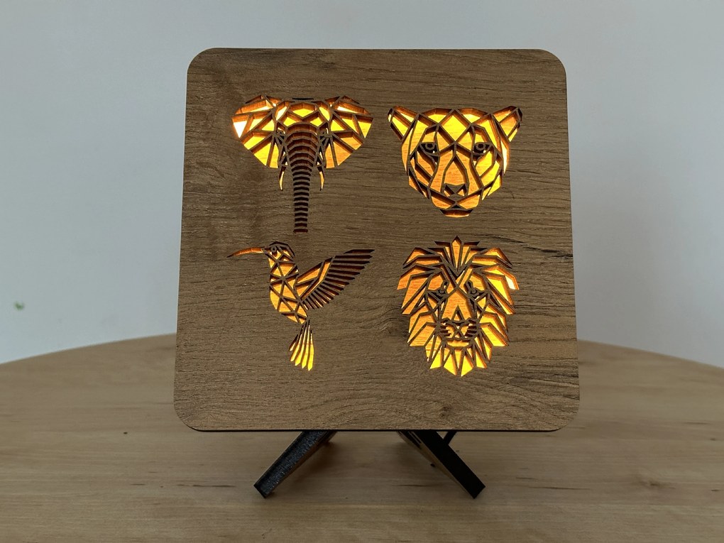 Li-Go "Hlavy zvířat" lampa 19x19 cm provedení povrchu: bříza
