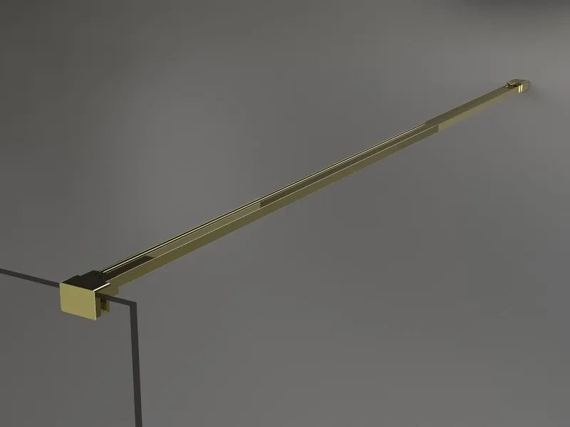 Mexen Kioto sprchová zástěna 140x200 cm 8 mm, zlatý profil, sklo efekt zrcadla, 800-140-101-50-50