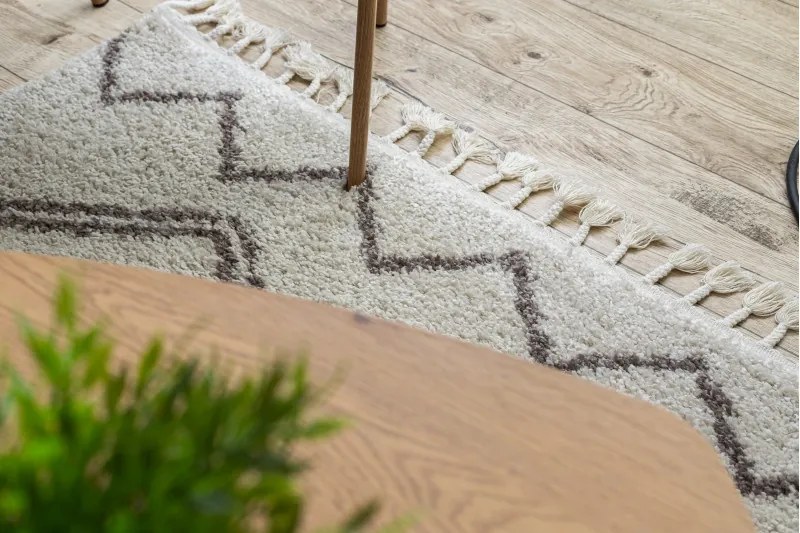 Dywany Łuszczów, Kusový koberec Berber Asila B5970 cream and brown, 180x270, béžová, obývací pokoj