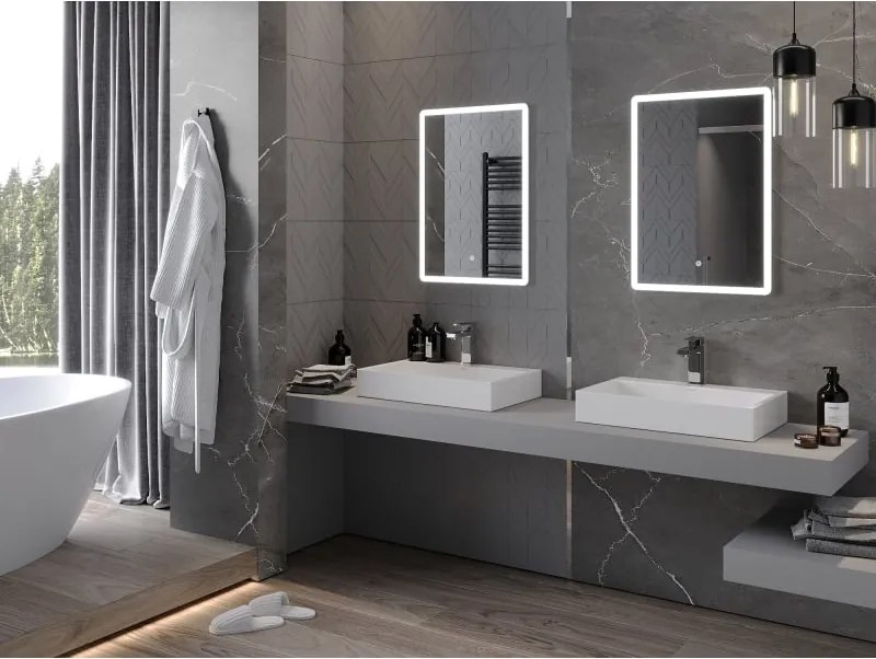 Mexen Navia koupelnové zrcadlo osvětlené 50 x 70 cm, LED 6000K, proti mlze - 9803-050-070-611-00