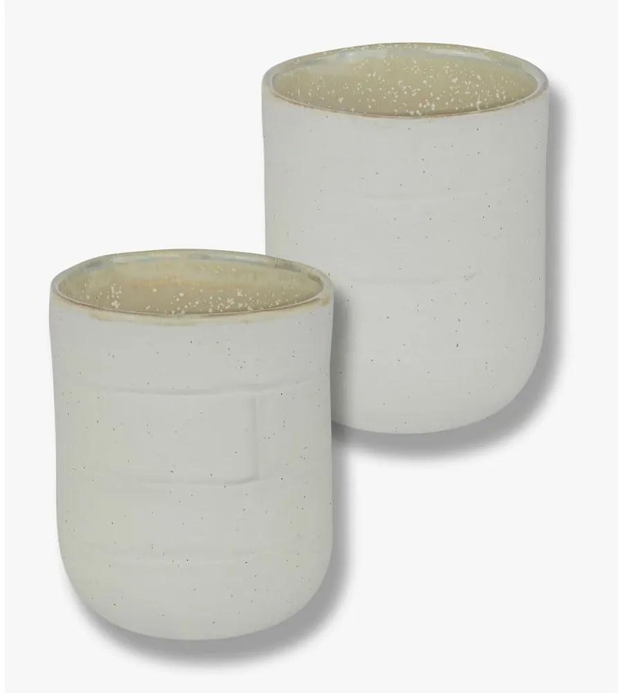 Bílo-béžové hrnky v sadě 2 ks z kamene 0.3 l Sand Grain – Mette Ditmer Denmark