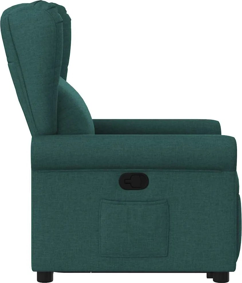 Zvedací polohovací křeslo tmavě zelené textil 3303380