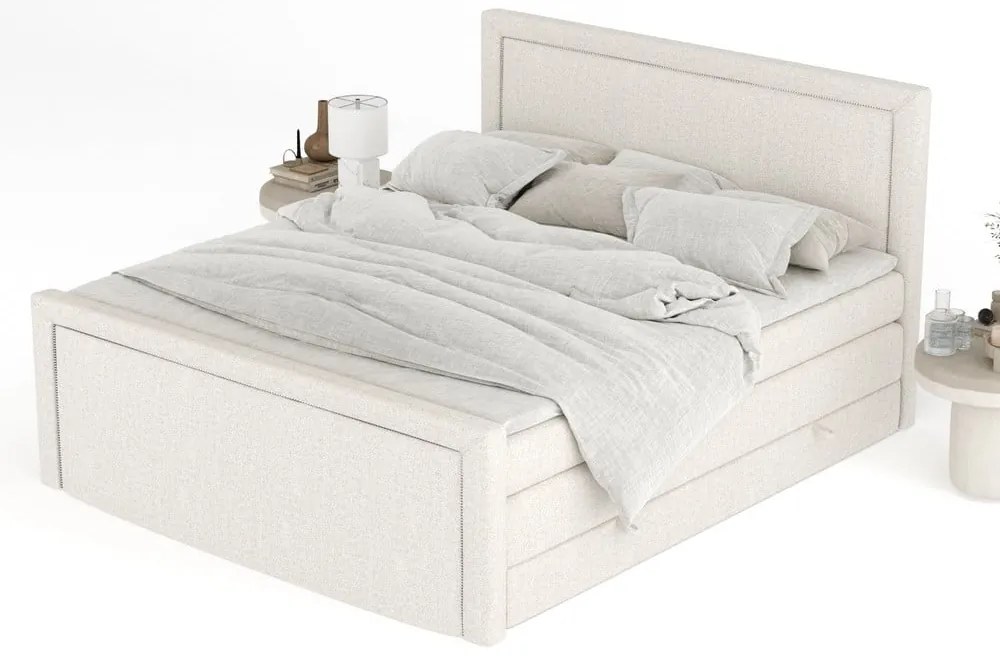 Béžová boxspring postel s úložným prostorem 160x200 cm Lavenda – Maison de Rêve