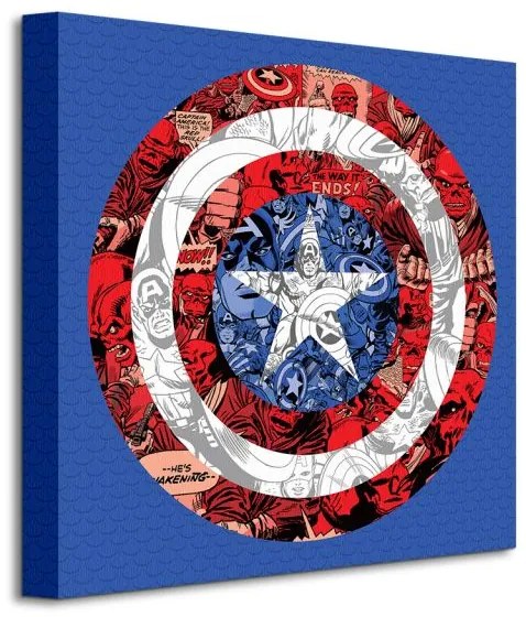 Obraz na plátně Marvel (Captain America Shield Collage) 40x40cm WDC95433