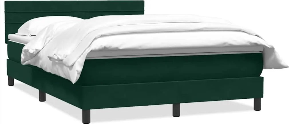 Box spring postel s matrací tmavě zelená 160x220 cm samet 3316362