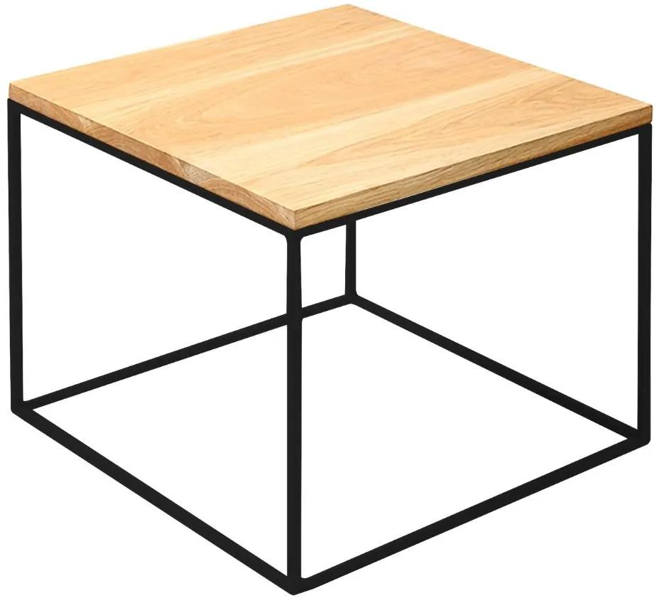 OnaDnes -20% Nordic Design Dubový konferenční stolek Moreno 50 x 50 cm s černou podnoží