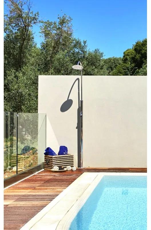 AMA Luxury Shower Zahradní sprcha Giove COLD broušený nerez spodní samouzavírací ventil