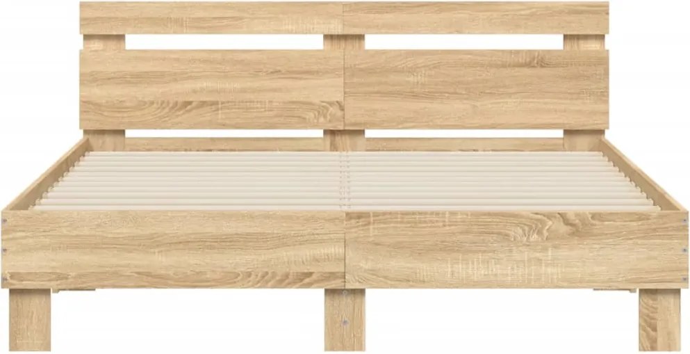 Rám postele s čelem dub sonoma 140 x 190 cm kompozitní dřevo 3207436