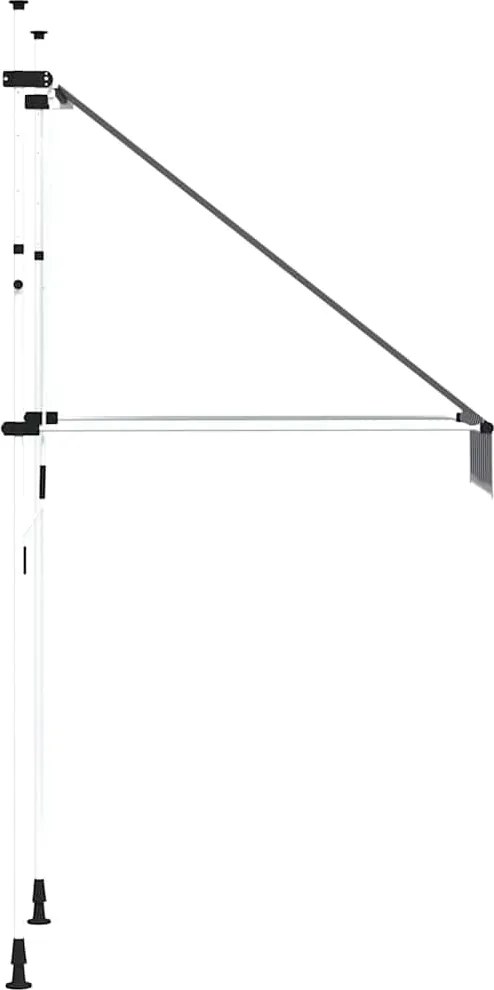 Ručně zatahovací markýza 100 cm modro-bílé pruhy 145829