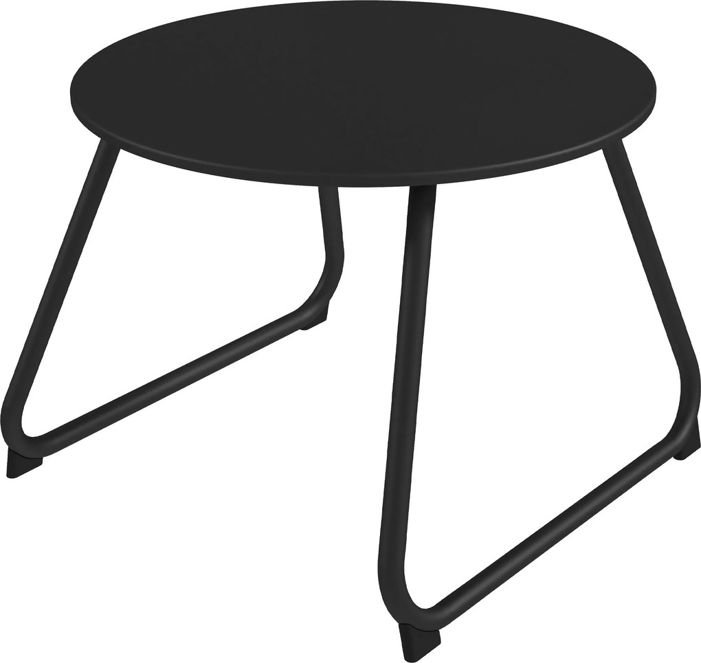 Outsunny Nastavitelný Balkonový Stolek Ø48x37 cm z Lakovaného Kovového Materiálu, Černý