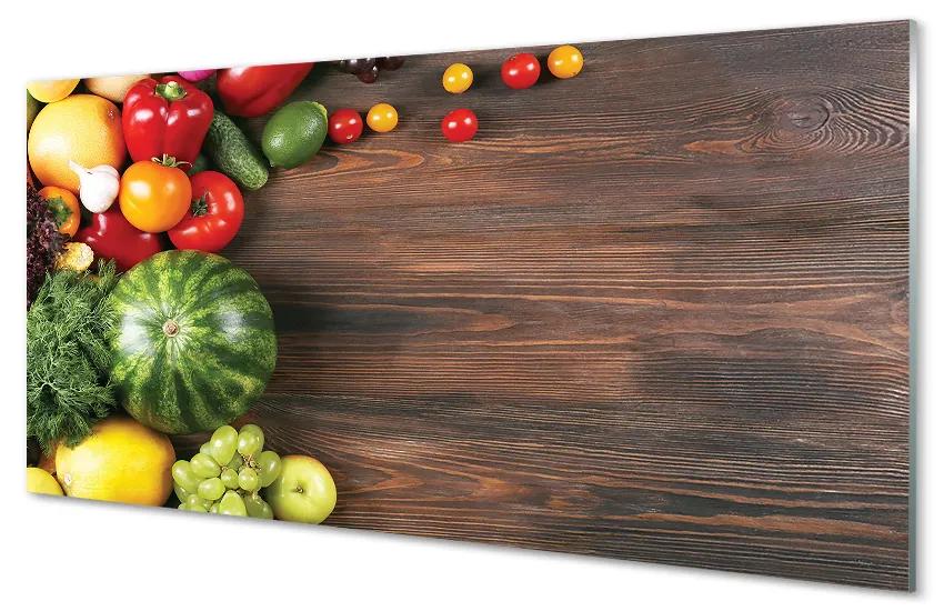 akrylový obraz Meloun rajčata kopr 140x70 cm