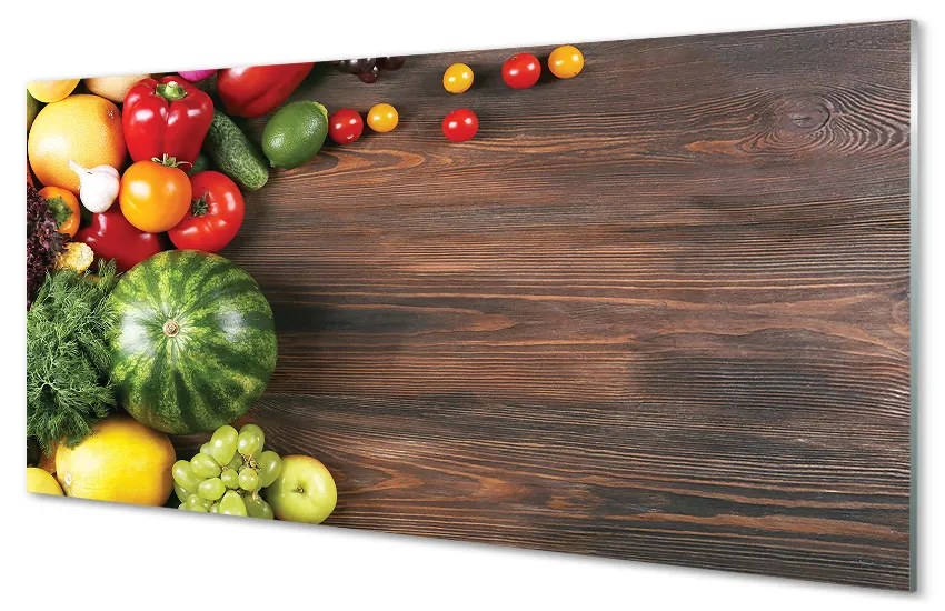 akrylový obraz Meloun rajčata kopr 100x50 cm