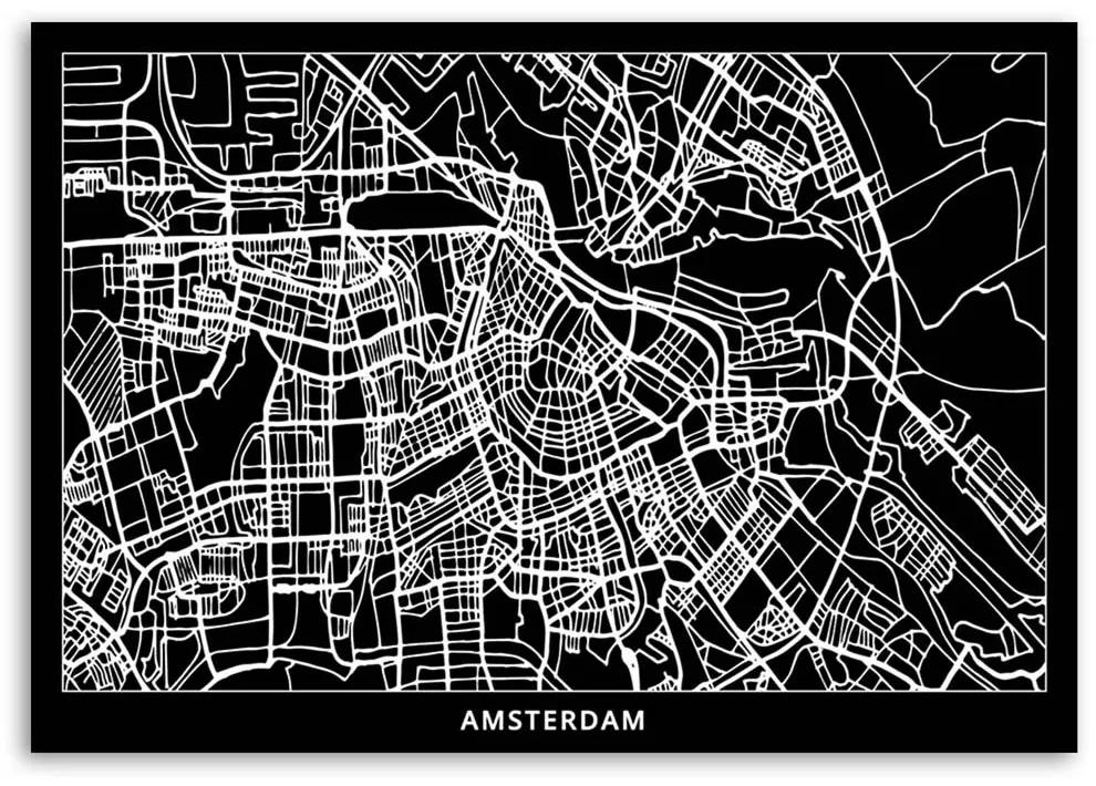 Gario Obraz na plátně Plán města Amsterdam Rozměry: 60 x 40 cm
