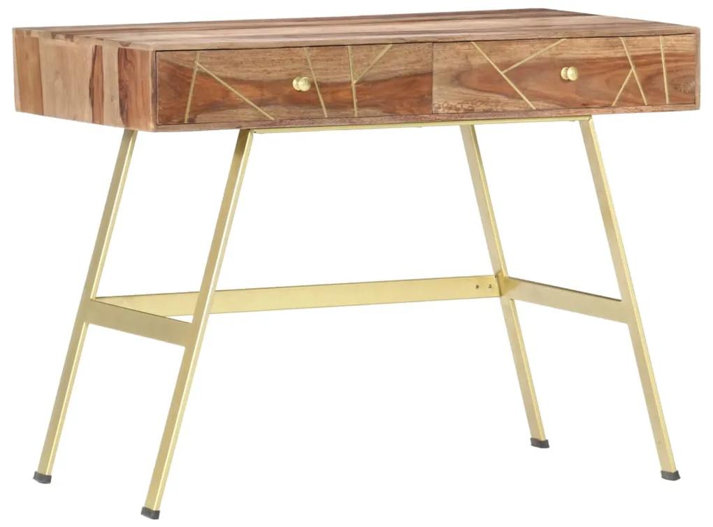 vidaXL Psací stůl se zásuvkami 100x55x75 cm masivní sheeshamové dřevo