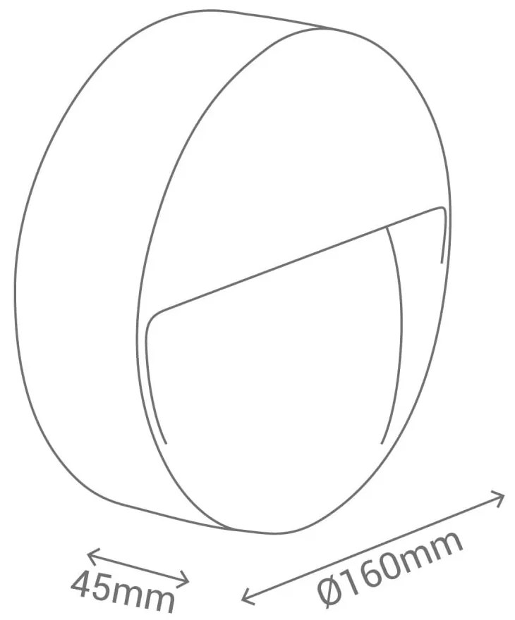 Tmavě šedé kruhové nástěnné svítidlo SULION Kamal, ø 15 cm