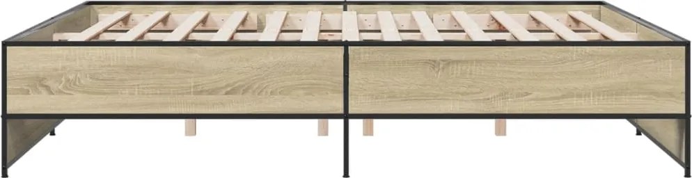 Rám postele dub sonoma 180 x 200 cm kompozitní dřevo a kov 3279873
