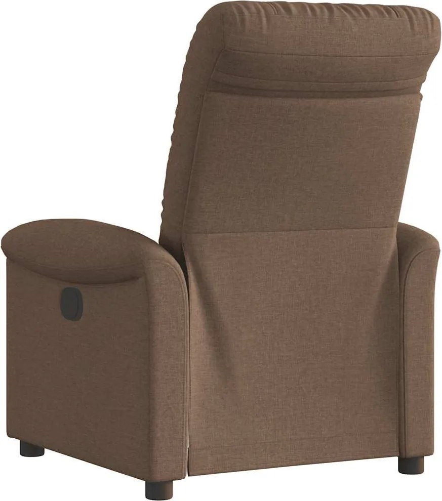 Elektrické polohovací křeslo hnědé textil 3303238