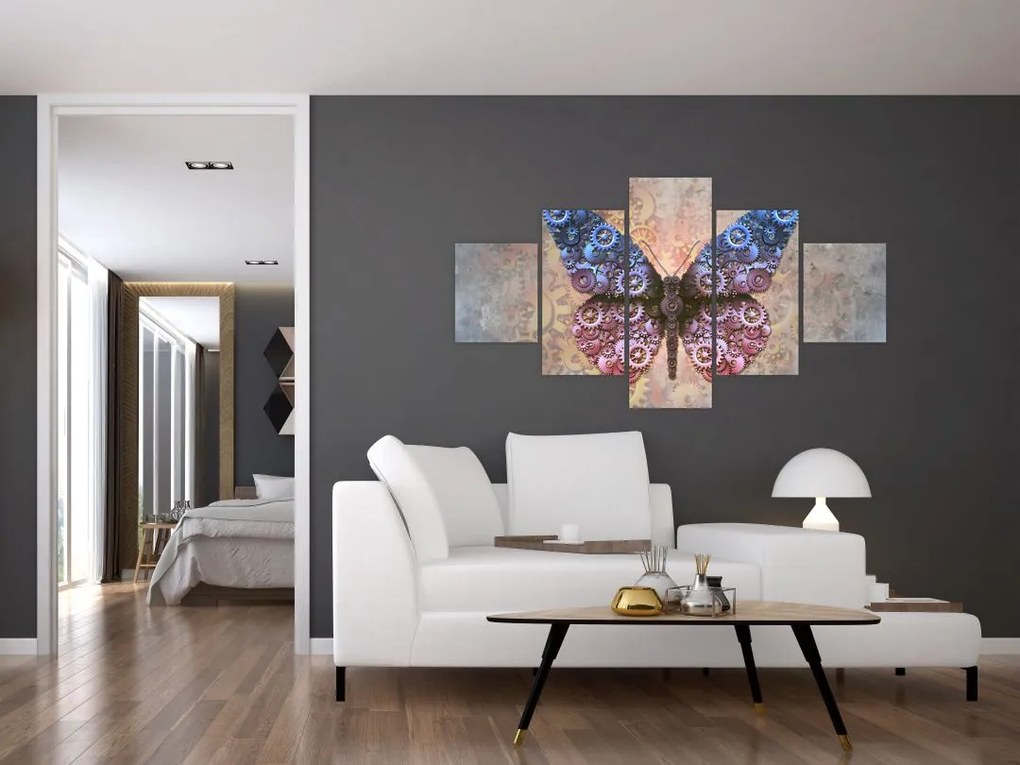Obraz - Steampunk motýl (125x70 cm)