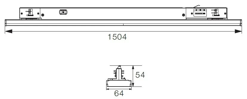 T-LED Lištové LED svítidlo TRITO LT150W 120° 61W bílé Teplá bílá