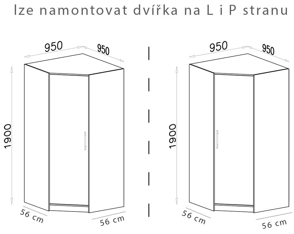 SMART sb | sestava šatních skříní | 145x245 cm | sonoma/bílá