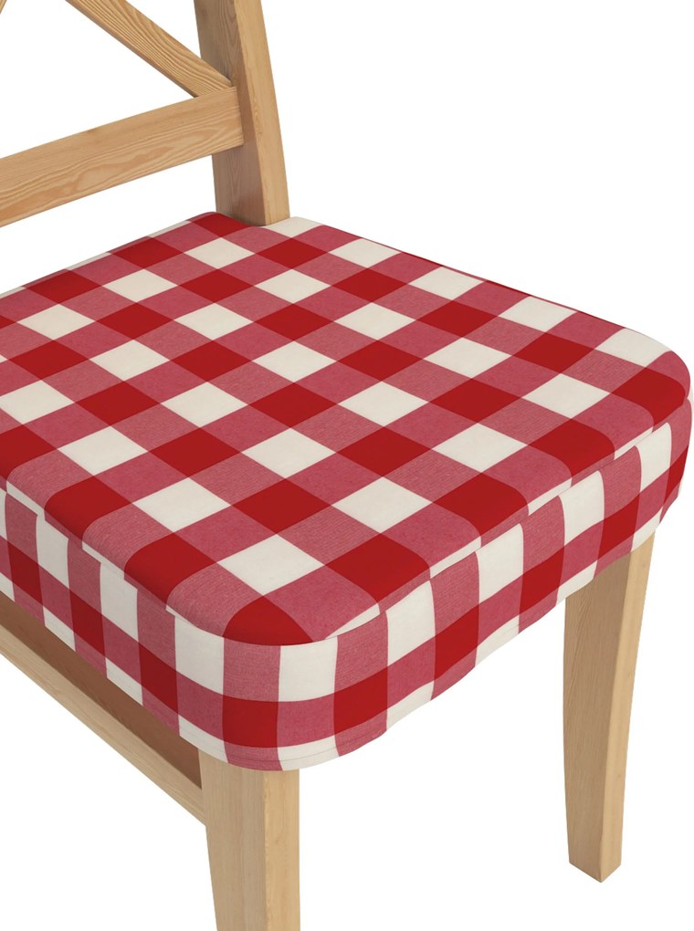 Sedák na židli IKEA Ingolf barva červená látka vzorované