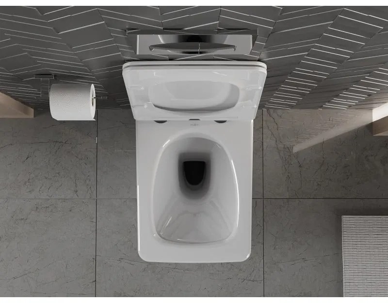 Mexen Vera, závěsné WC Rimless 51 x 36 cm s pomalu padajícím sedátkem z duroplastu, bílá, 30164000