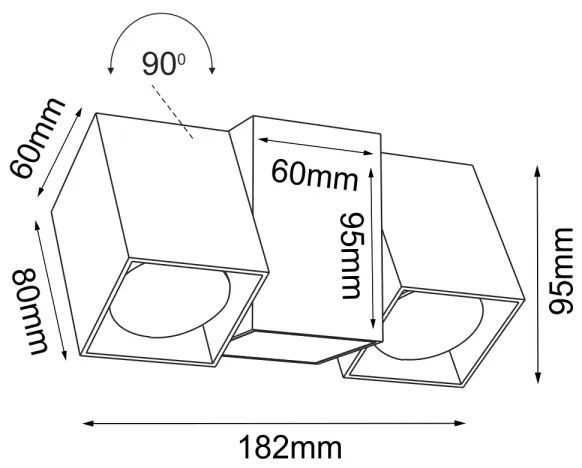 Brosline 2295 - Nástěnné bodové svítidlo CUBE 2xGU10/10W/230V bílá