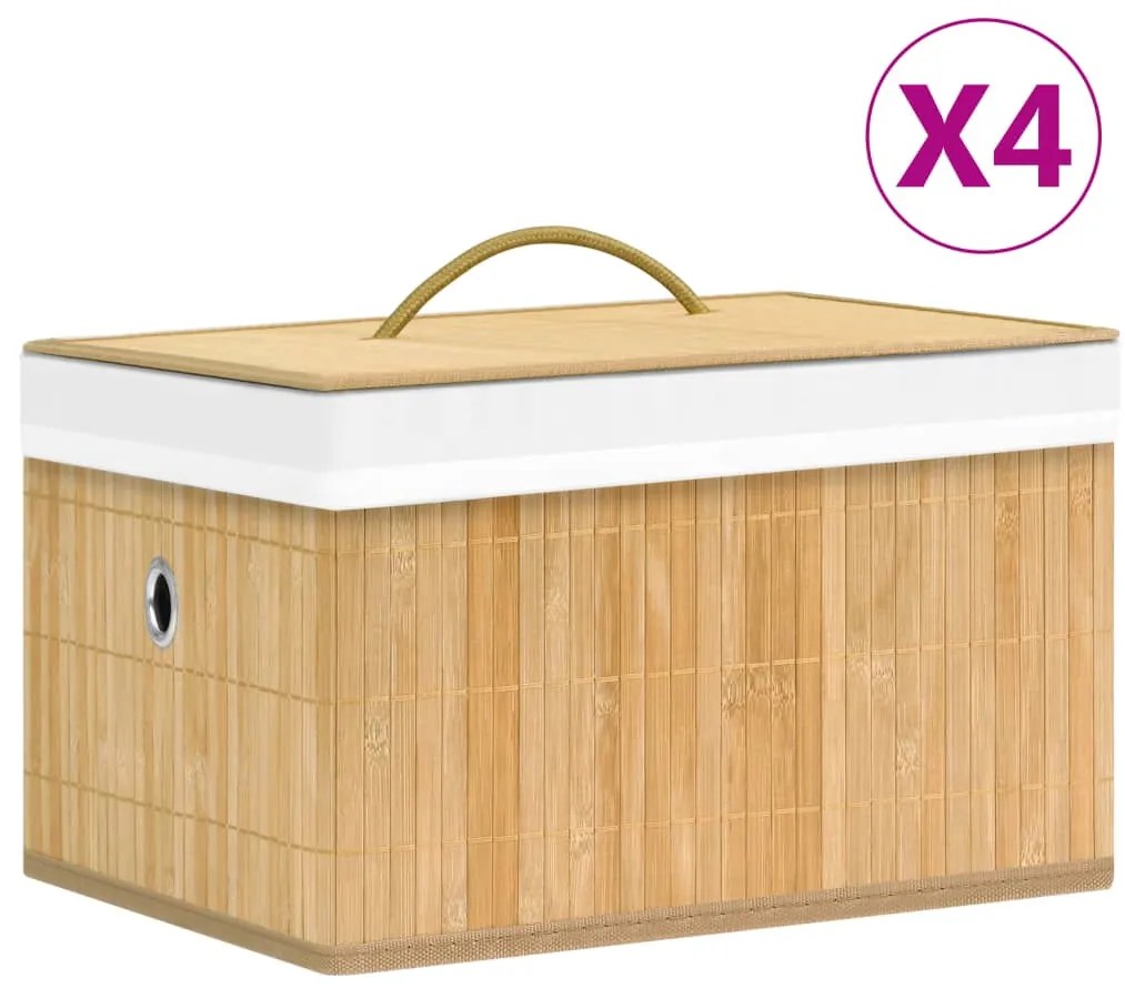 Bambusové úložné boxy 4 ks 320765