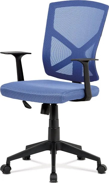 Autronic Kancelářská židle, modrá MESH+síťovina, plastový kříž, houpací mechanismus KA-H102 BLUE