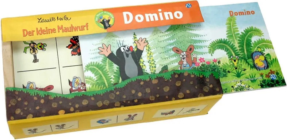 _Ostatní 1_ Hra Domino Krtek 28 dílků v dřevěné krabičce dt39223