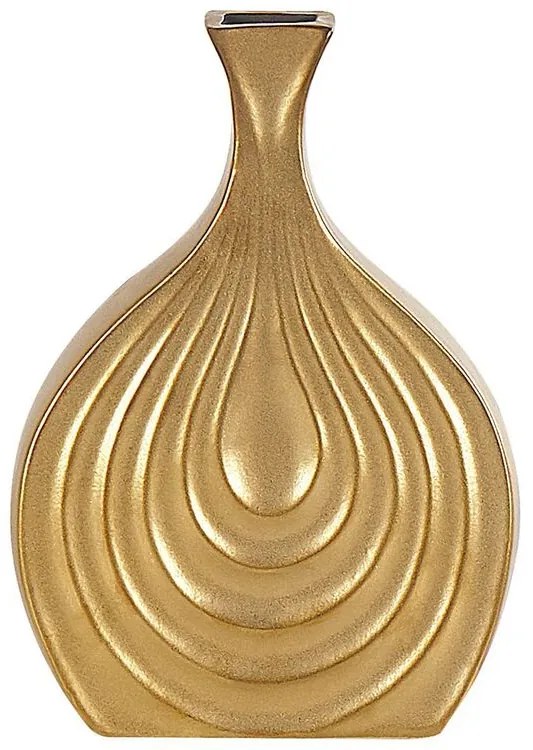 Dekorativní kameninová váza 25 cm zlatá THAPSUS Beliani