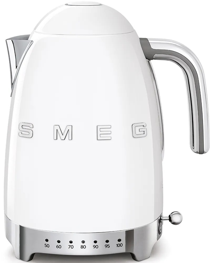 Rychlovarná konvice Smeg 50's style KLF04WHEU / regulace teploty / 1,7 l / 2400 W / lesklá bílá