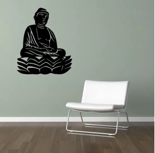 Živá Zeď Samolepka na zeď Buddha Barva: černá