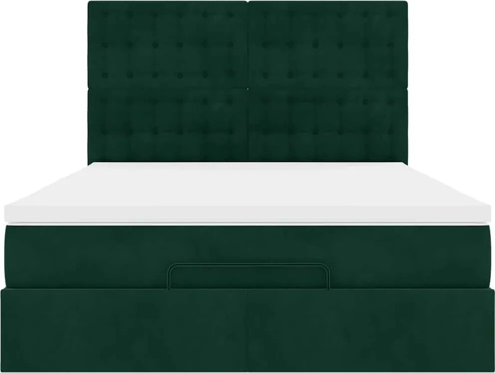 Osmanský rám postele s matracíes tmavě šedá 160x200cm samet 3313628